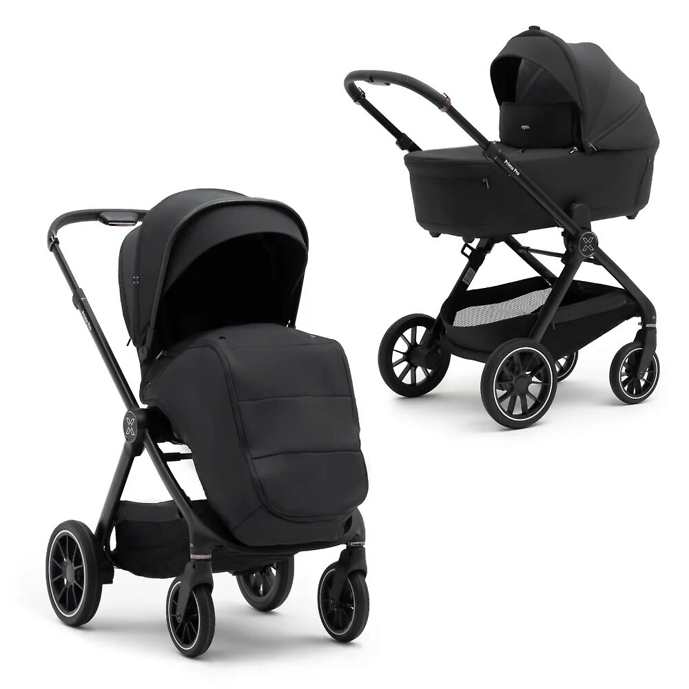 Детская коляска 2в1 Agex Prima Pro, цвет Midnight Grey (Тёмно-серый), артикул производителя APA657