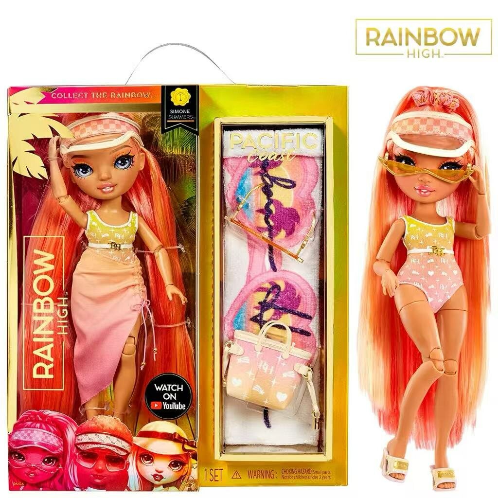 Кукла Rainbow High "Pacific Coast Simone Summers", с аксессуарами, винил/пластик, 28 см