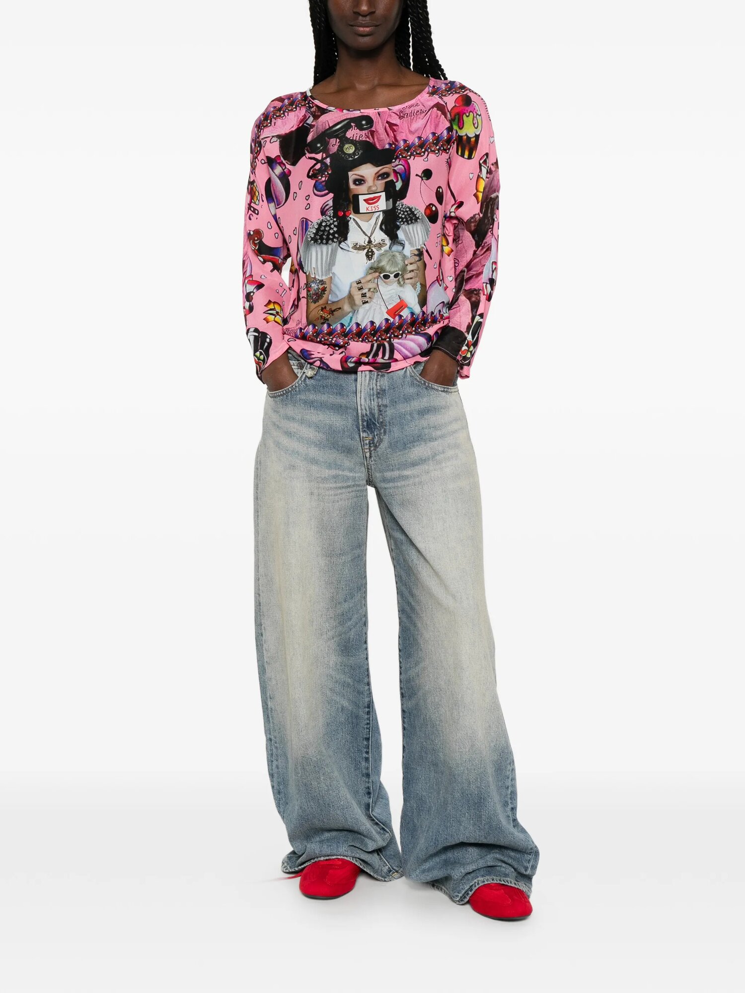 Блуза The Artistylist Graphic-print long-sleeve blouse, размер 42 — фото 1