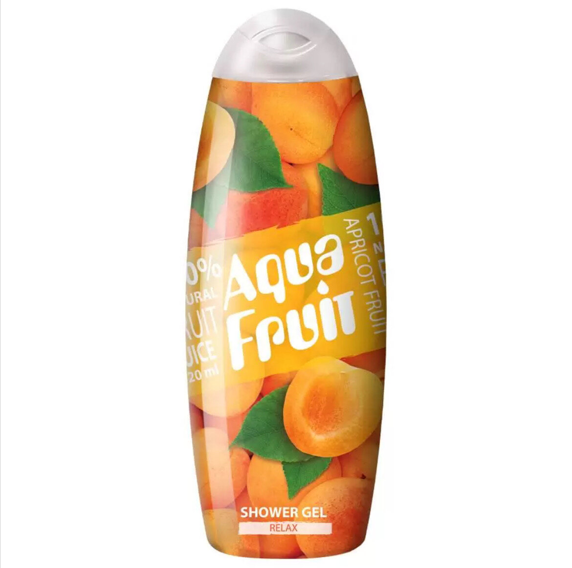 Гель для душа Aquafruit Relax, с натуральным соком абрикоса, 420 мл