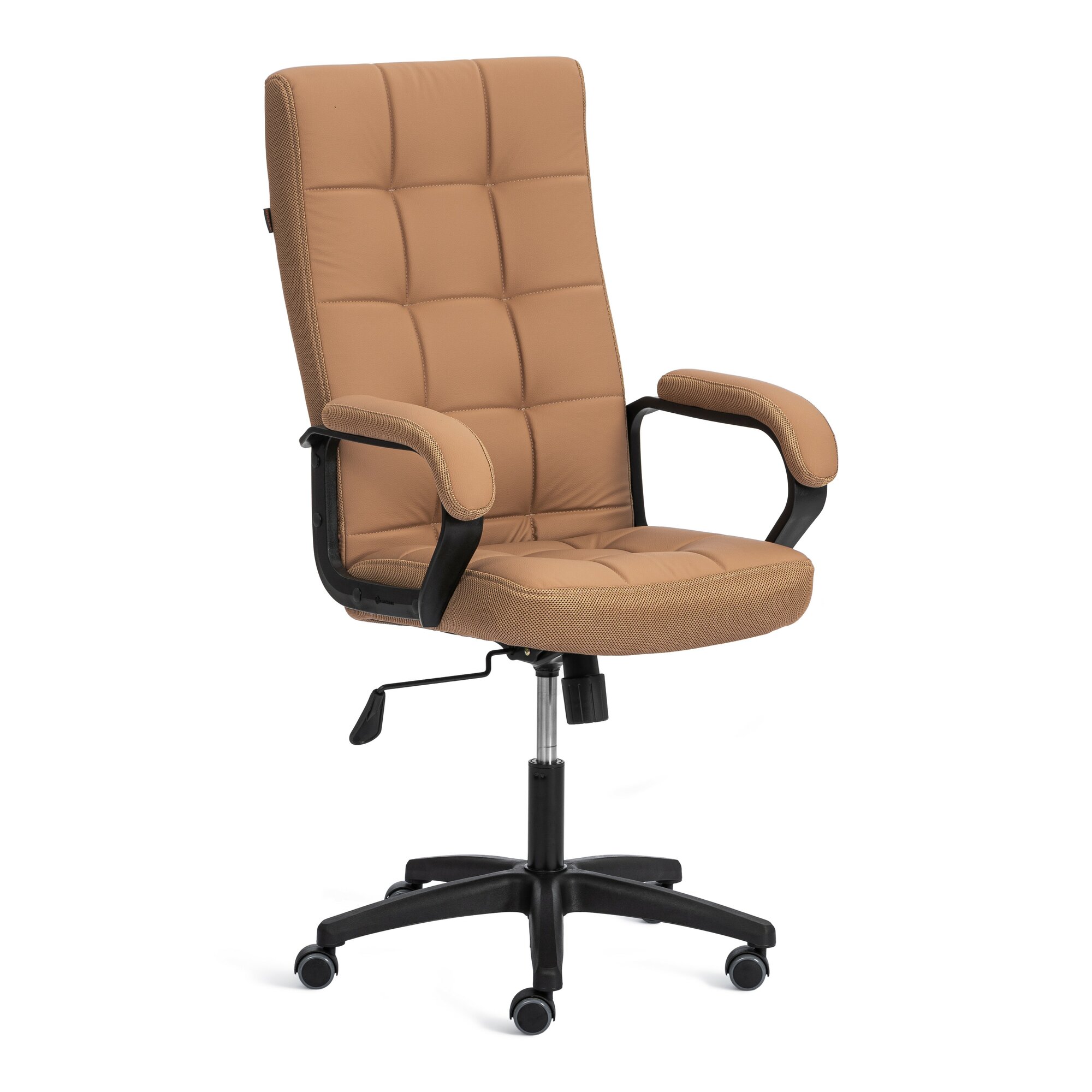 Кресло компьютерное офисное TetChair, искусственная кожа, ткань, светло-коричневый/бронзовый