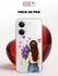 Чехол на Poco X8 Pro / Поко X8 Про с принтом Девушка с фиолетовым букетом 2