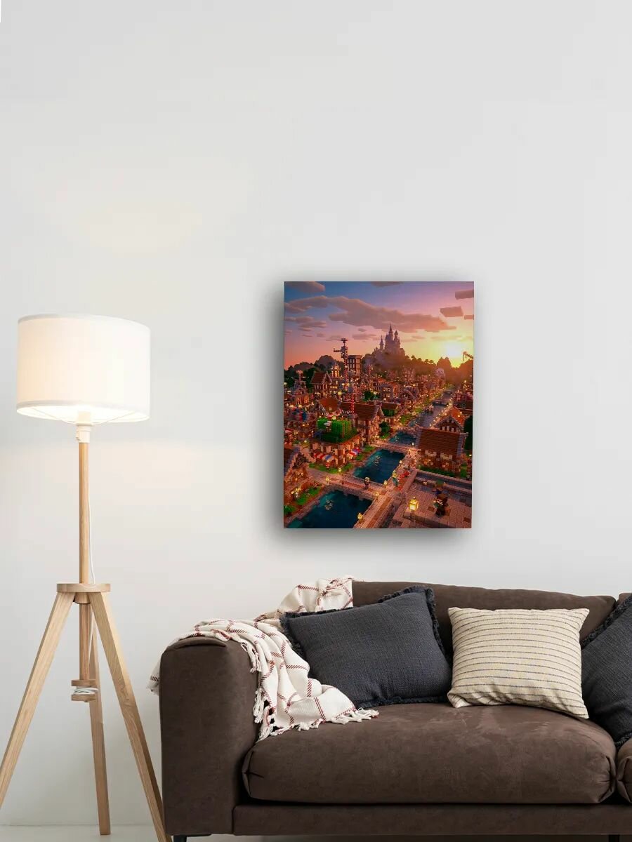 Картина на стену Minecraft, на подрамнике, 1шт, 25х17 размер. — фото 1