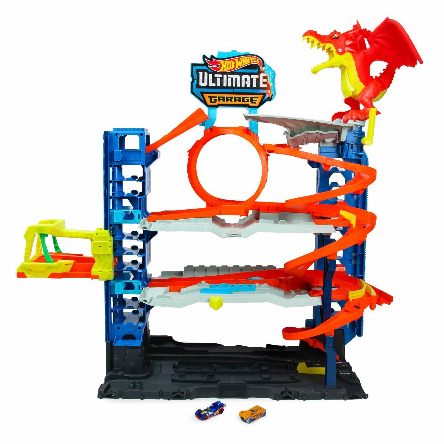 Автотрек Mattel Hot Wheels City Гараж многоуровневый HKX48, разноцветный