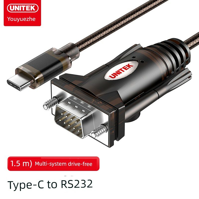 Unitek Y-105K 1,5м USB Type-C к RS232 кабель с чипом PL2303GT, совместимость с Windows 8/10 без драйверов