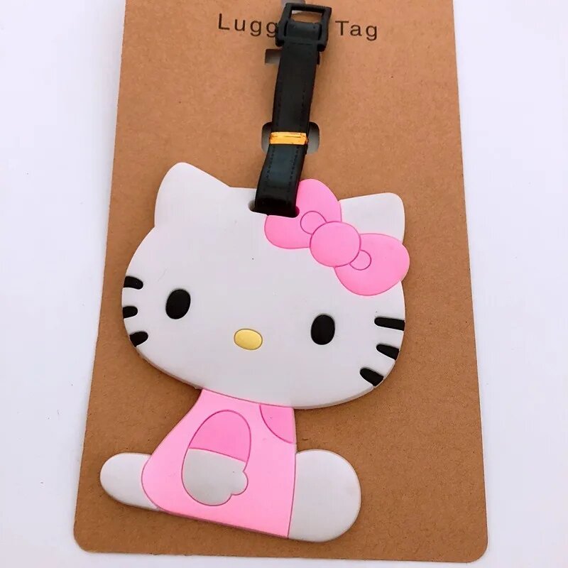 Силиконовые бирки для багажа/посадочные талоны Hello Kitty и Sanrio, милые держатели для удостоверений личности/адресов с мультяшными персонажами, аксессуары для багажа/посадки.
