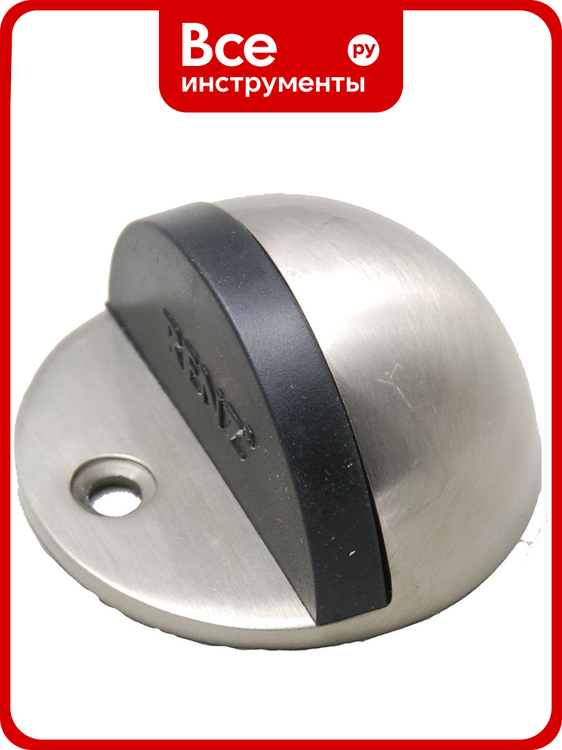 Дверной напольный ограничитель Ренц никель матовая INDS 44 SN, материал ЦАМ, гальваническое покрытие, цвет матовый