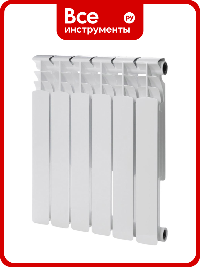 Биметаллический радиатор OASIS ECO 500/100/6, настенный, вертикальные секции, совместим с антифризом, высокая