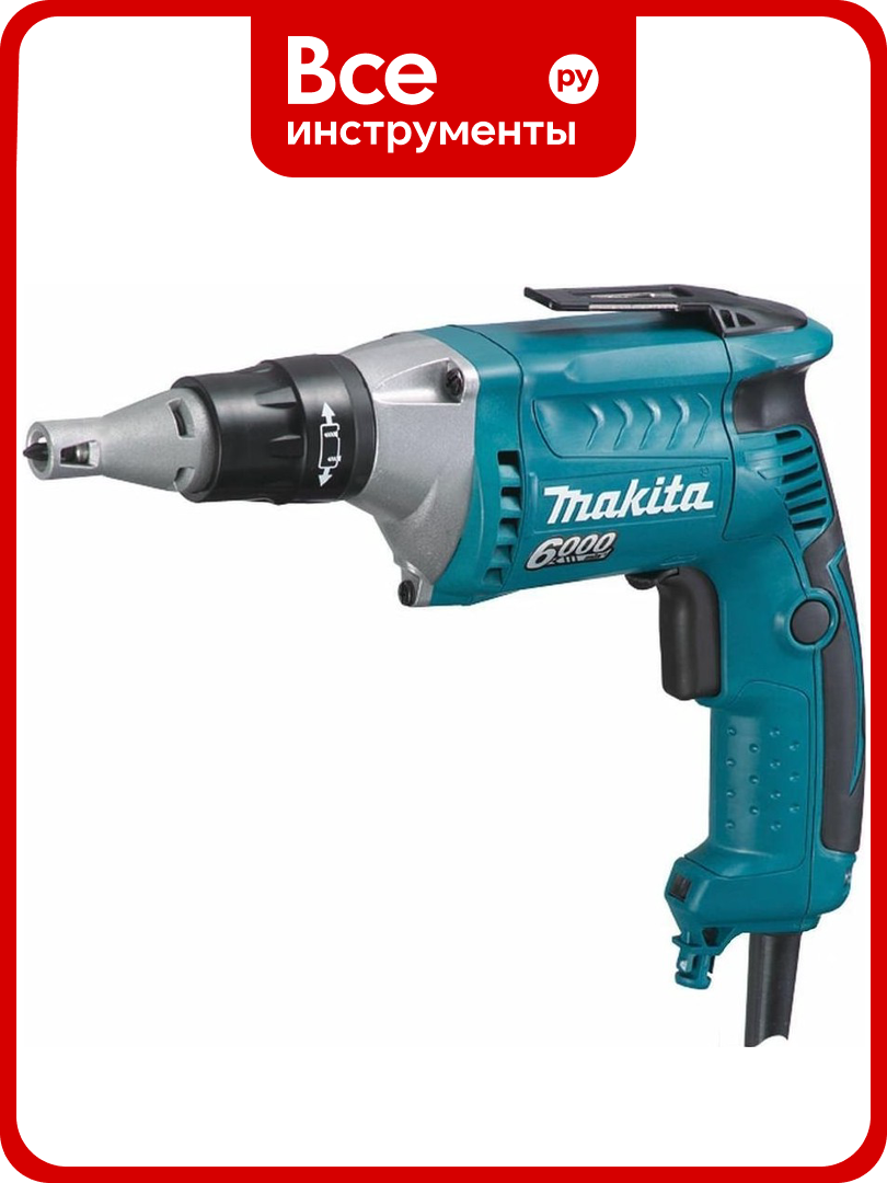 Шуруповерт Makita FS6300, безударный, сетевой, с подсветкой, 570 Вт