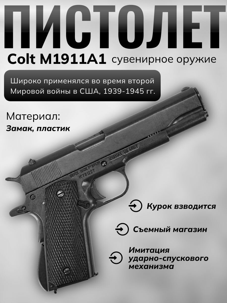 Пистолет с кобурой DENIX Colt M1911A1, США 1911