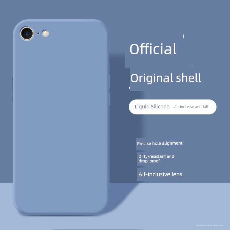 Чехол из жидкой силикона для iPhone SE 2-го поколения - Лавандовый серый, одинарная оболочка, полная защита от падений