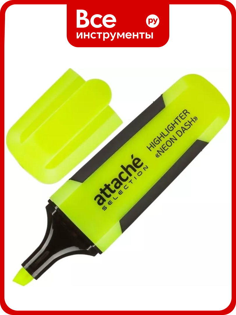 Маркер текстовыделитель Attache Selection neon dash 1-5 мм, желтый, hl 7010 1591140