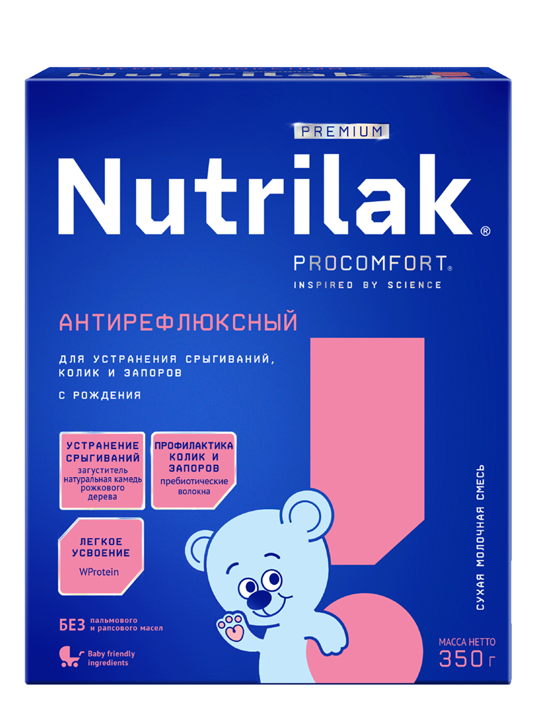 Детская молочная смесь Nutrilak Premium Антирефлюксный, с рождения, 350г