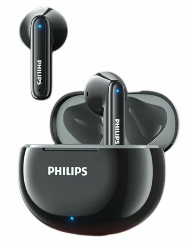 Беспроводные TWS-наушники Philips TAT1199 , Bluetooth 5.4, 70 часов работы, 13 мм драйвер, AI шумоподавление звонков, IPX4, черный