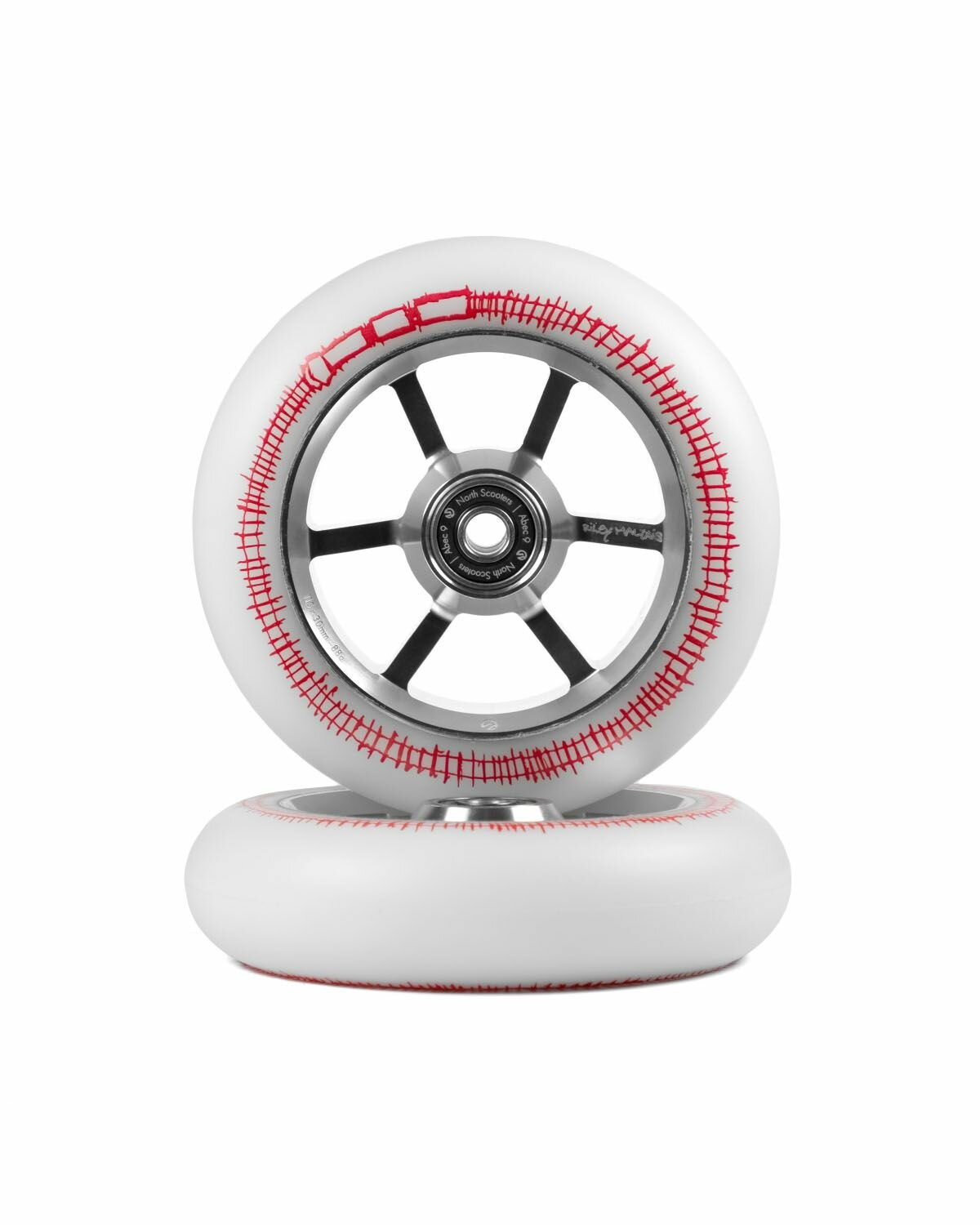 Колёса для самоката NORTH SCOOTERS Riley Maltais Wheels 115x30mm 88A (2шт) Silver/White Pu