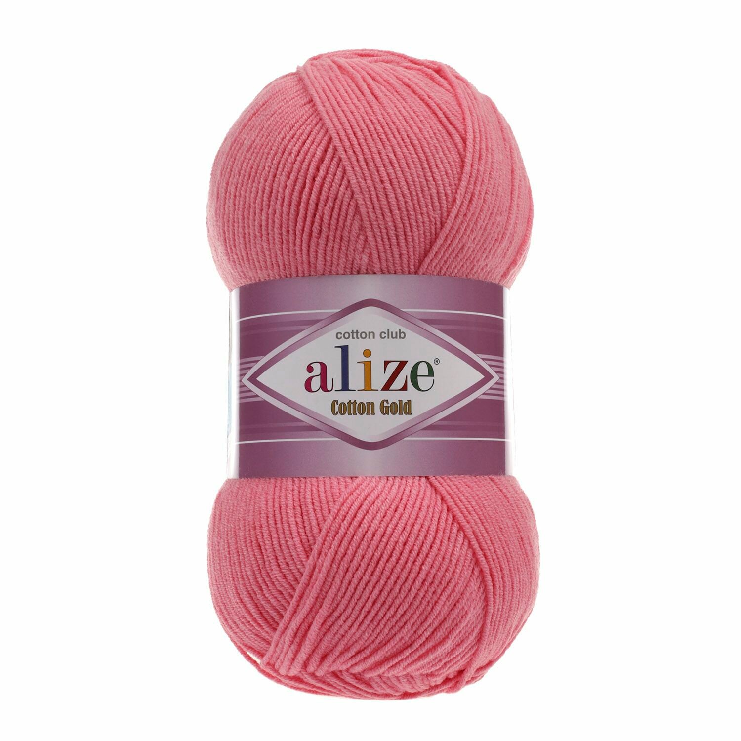 Пряжа для вязания Cotton Gold Alize 1 моток (330 м, 100 гр), цвет 33 темно-розовый