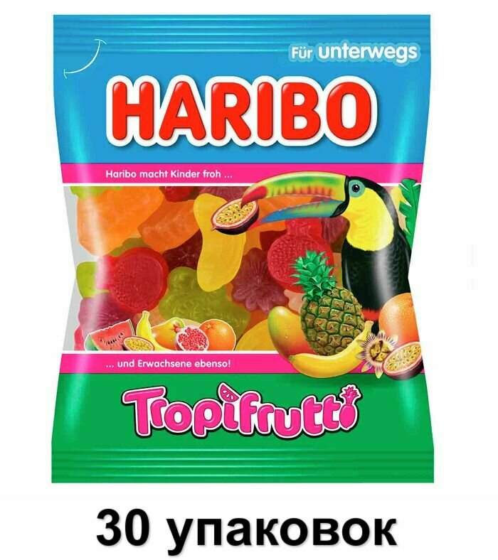 Haribo Мармелад жевательный TropiFrutti со вкусом тропических фруктов, 100 г, 30 шт