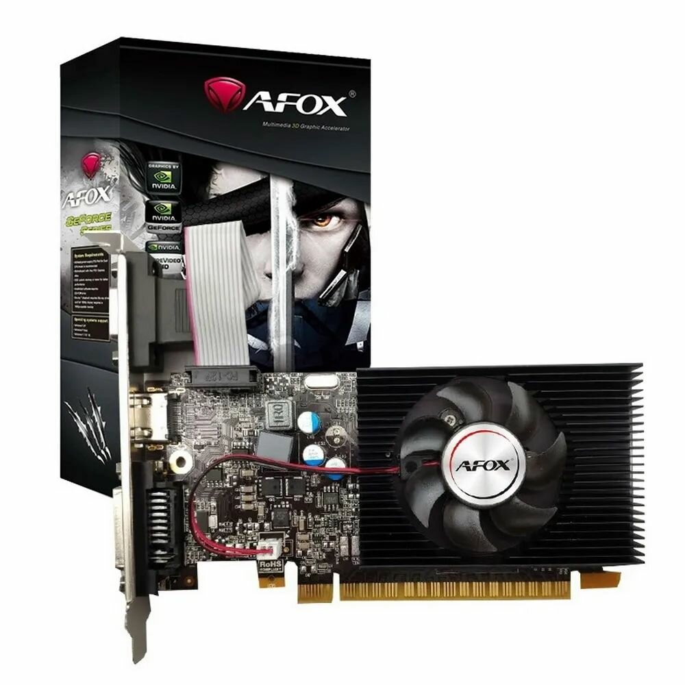 Видеокарта AFOX GeForce GT 740 Low Profile 4Gb (AF740-4096D3L3) 128Bit DVI HDMI VGA, Single fan