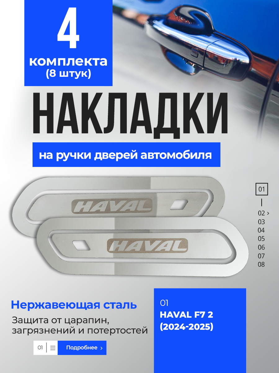 Накладки на ручки дверей Хавал F7 2 / HAVAL F7 2 (2024-2025)