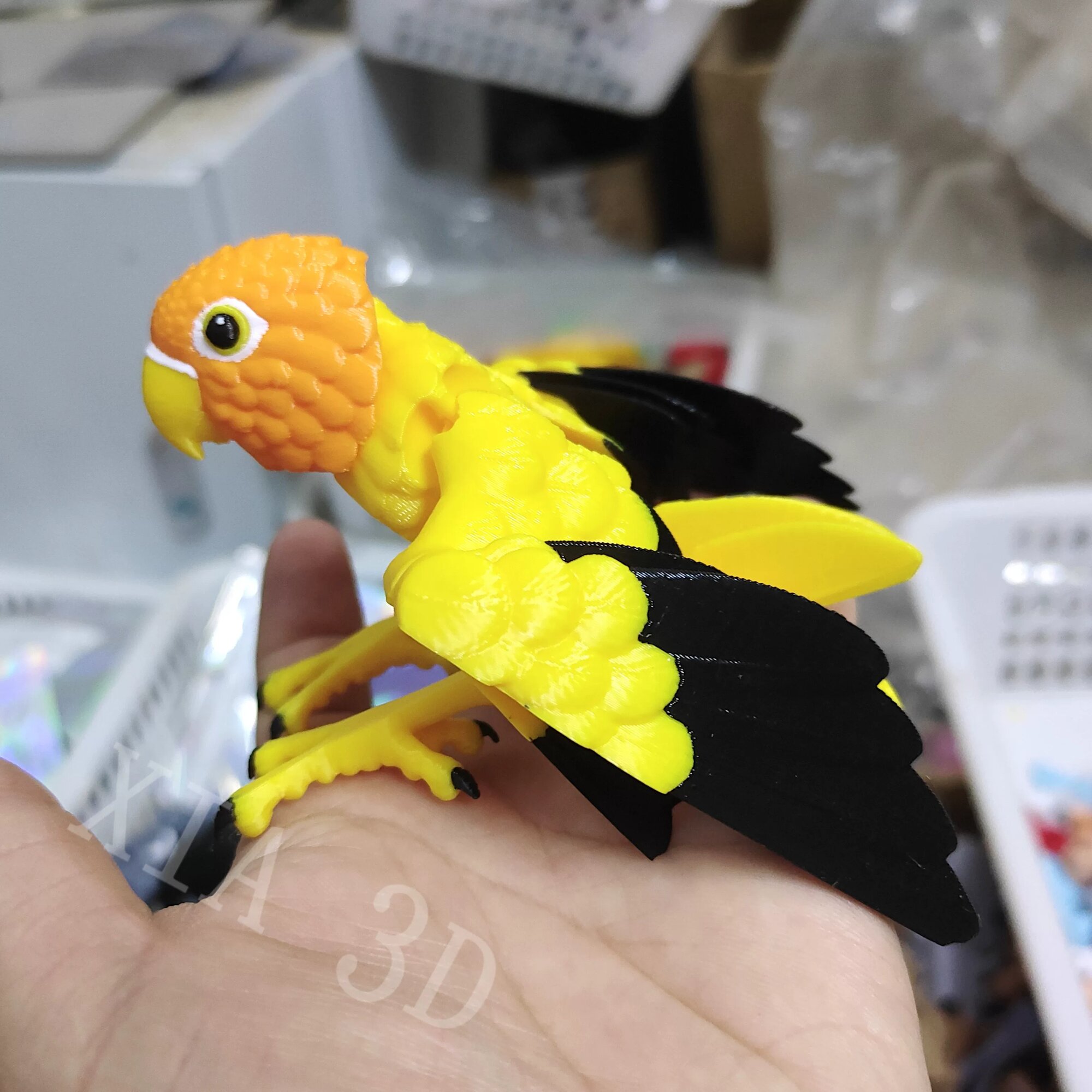Новая 3D-печатная игрушка-попугай, маленький солнечный птичка, реалистичная фигурка с подвижными суставами, украшение,