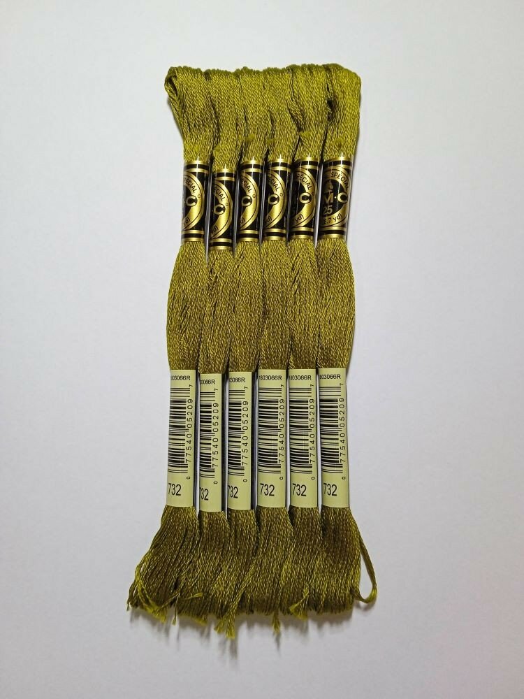 "Набор ниток мулине, 8 м, 6 шт" DMC (Франция) арт. DMC-732_6