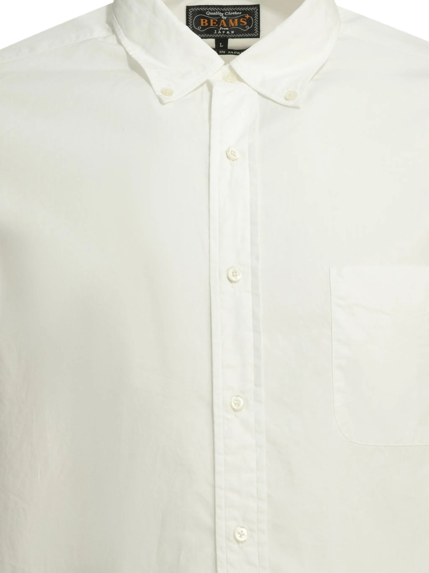Рубашка Beams Plus  Button-down chest-pocket shirt, размер M, белый — фото 1