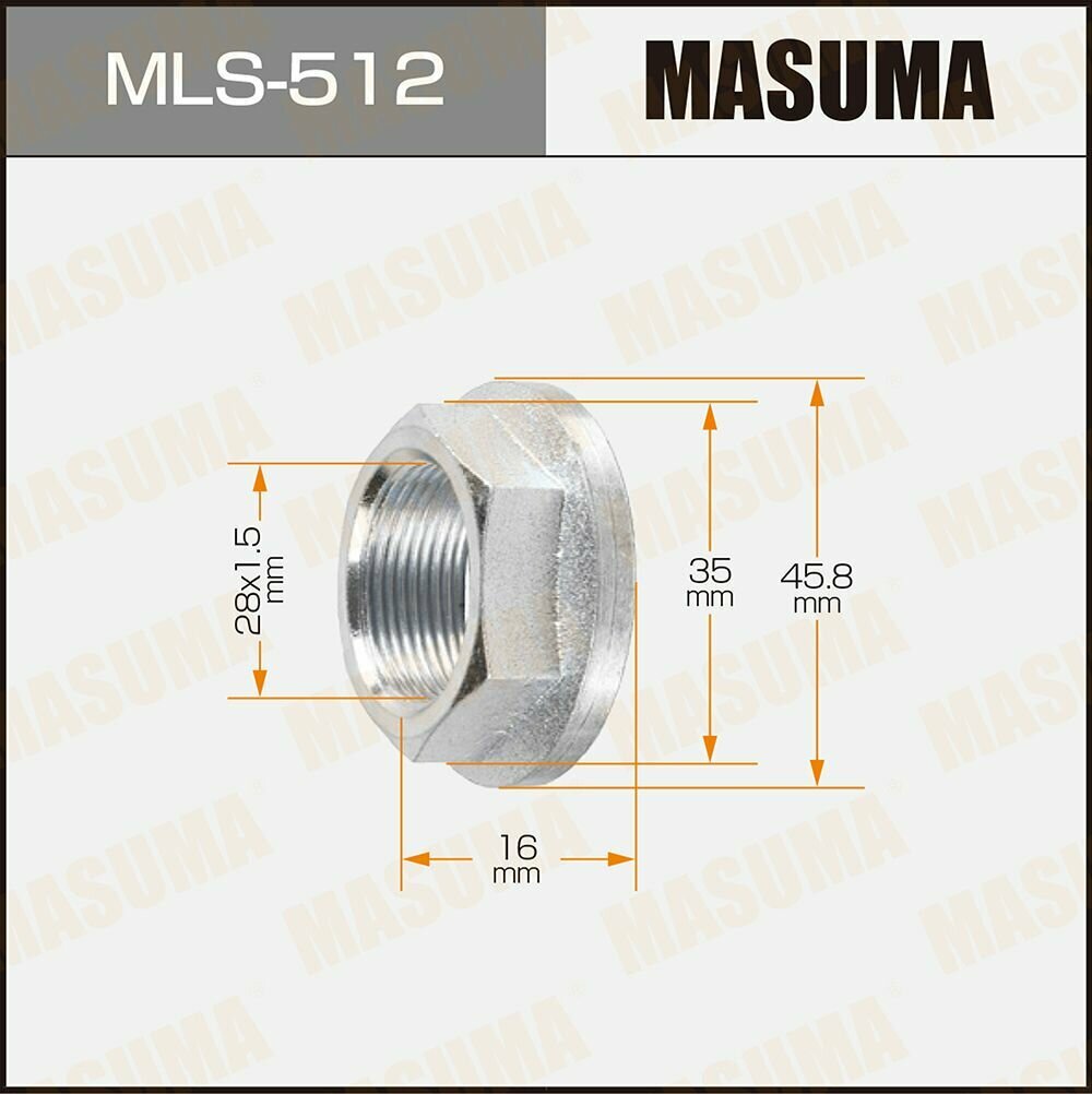 Гайка шруса 28x1,5x16 35 MASUMA MLS-512