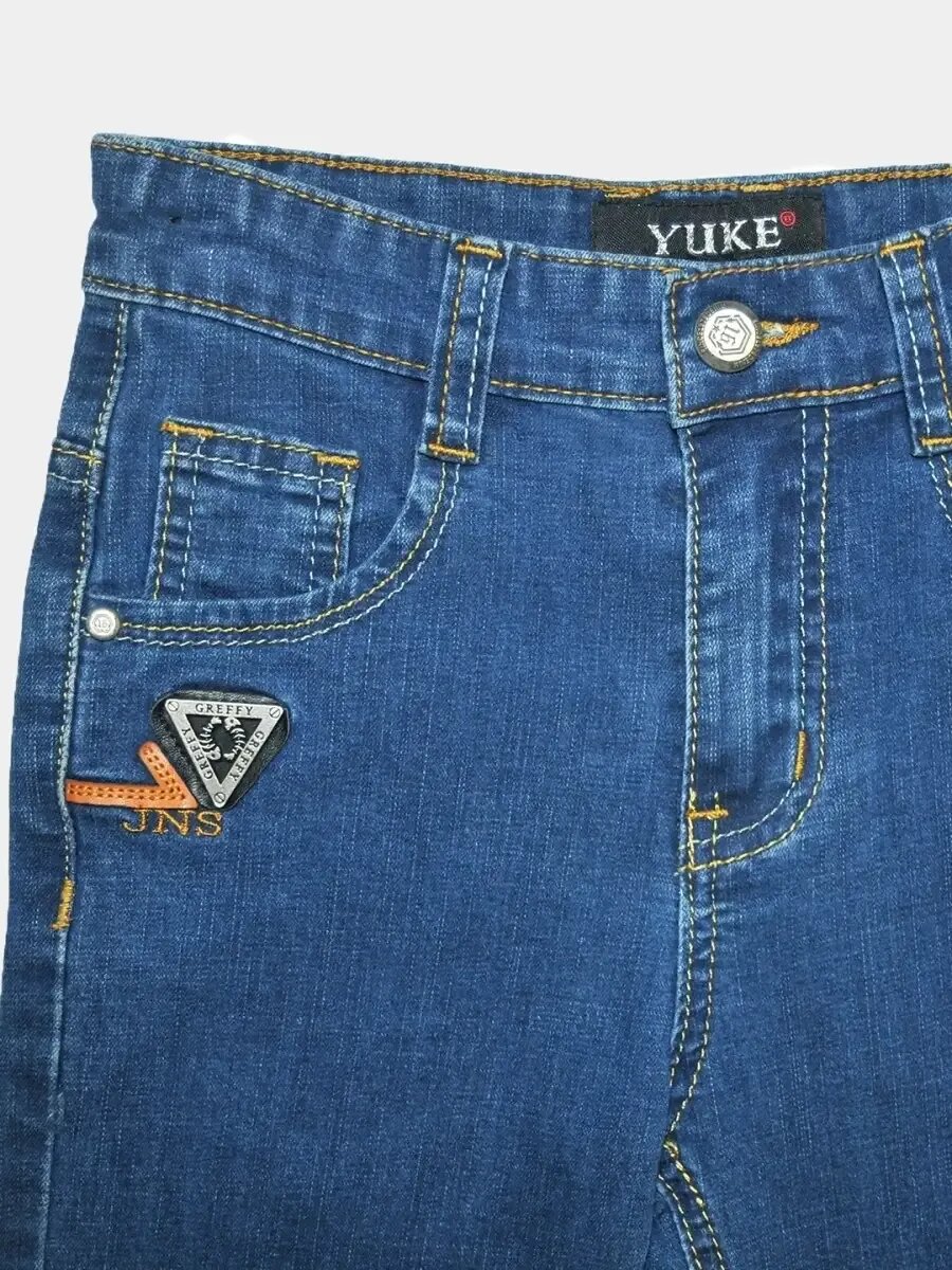 Джинсы Yuke jeans Деним, размер 18/116, голубой, синий — фото 1