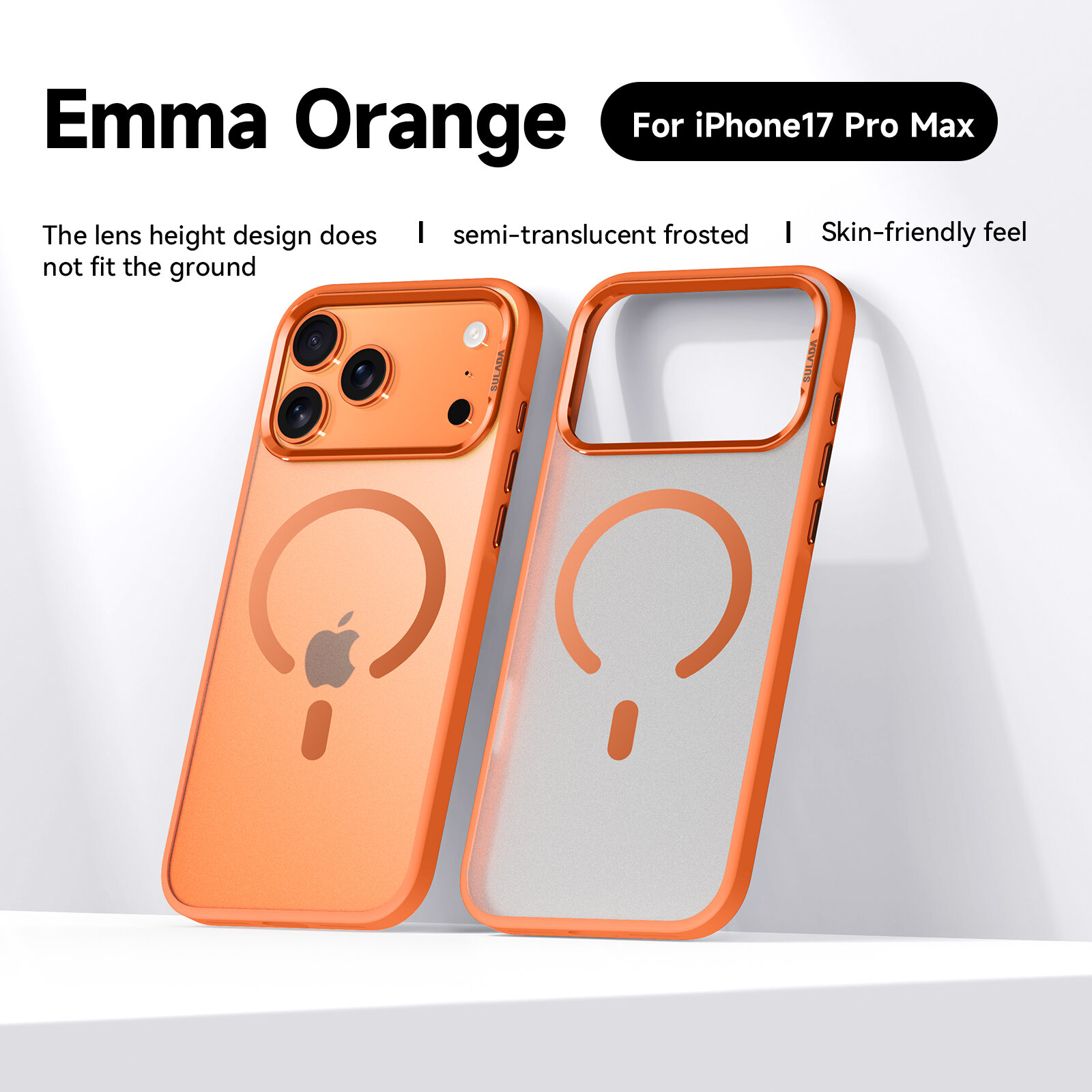 Чехол для Apple iPhone 17 Pro Max / Айфон 17 Про Макс, soft touch, чехол-кардиомонитор, поликарбонат (PC), защита камеры, ударопрочный, усиленные углы, Apple, Apple iPhone 17 Pro Max, orange,