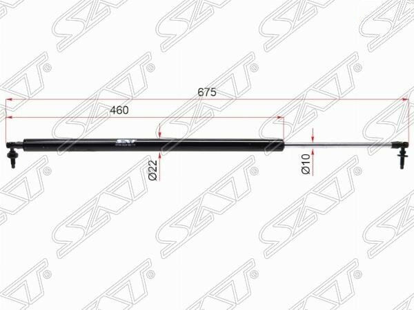 Амортизатор SAT ST-04894554AB крышки багажника Chrysler Voyager 95-07 правый/левый