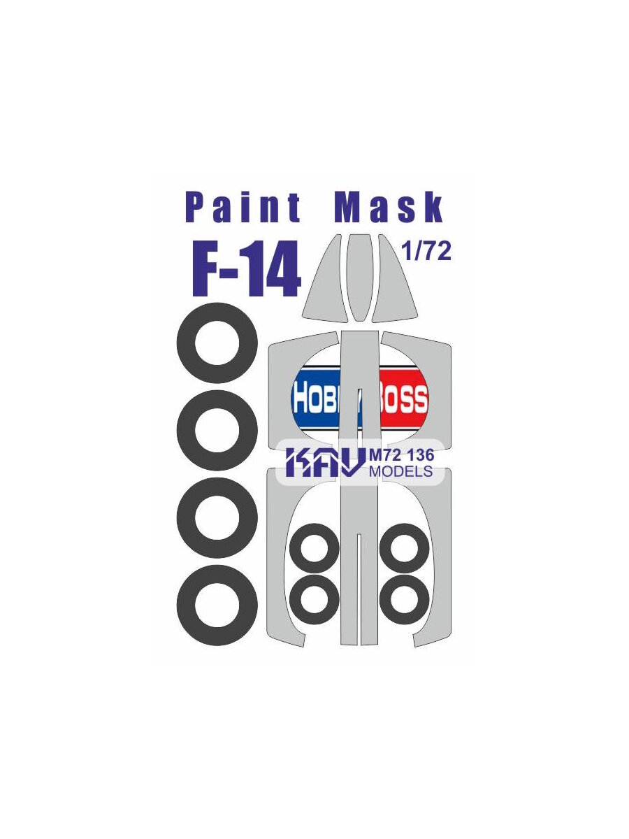 Окрасочная маска на F-14 (Hobby Boss) 1:72 KAV M72 136