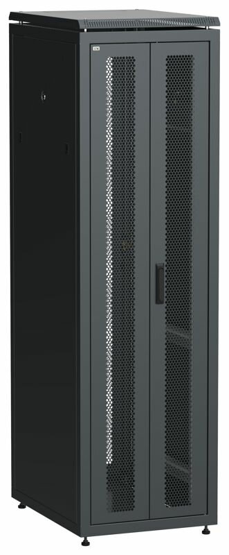 Шкаф сетевой LINEA N 19дюйм 42U 600х800мм передн. перфорир. распашная двустворчат. задн. перфорир. чер. ITK LN05-42U68-2PP