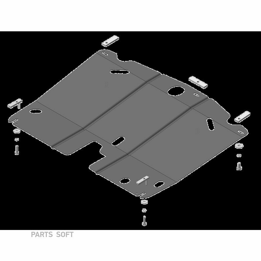 61411 100 защита стальная 2 ММ Д КПП NISSAN от официального дистрибьютора, MOTODOR, артикул 61411