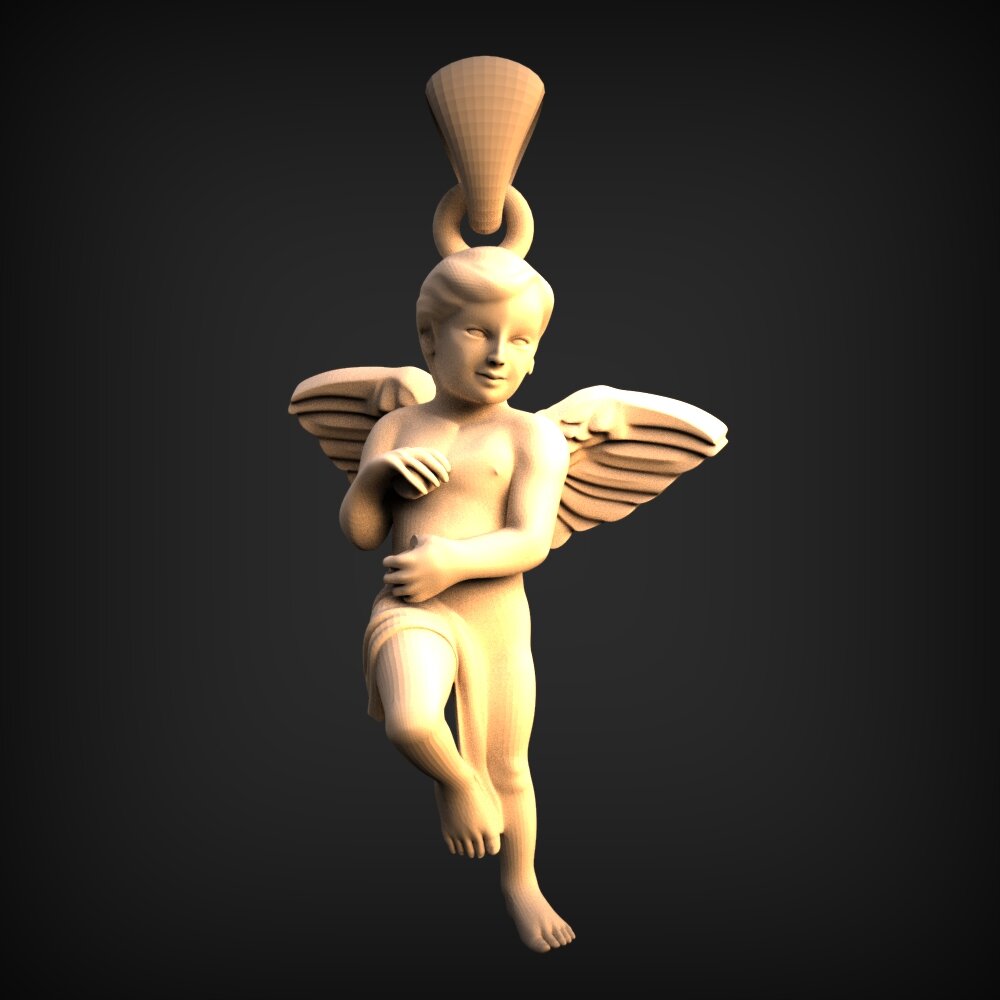 STL модель 3D для ЧПУ – подвеска украшение игрушка ангел AN-065