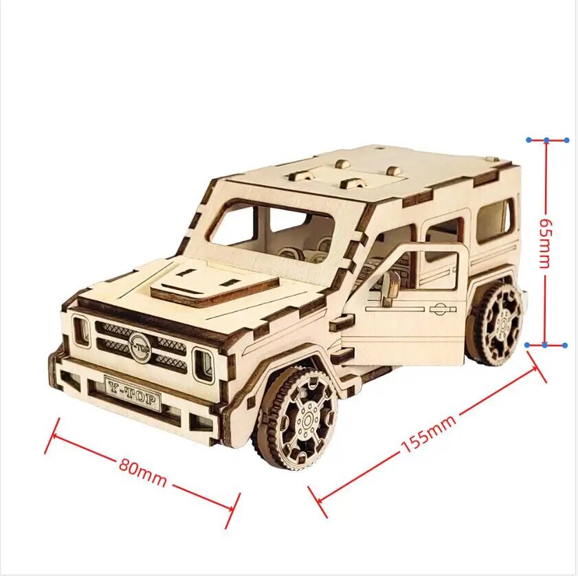 Деревянная модель автомобиля 3D-пазл, Цвет: cars