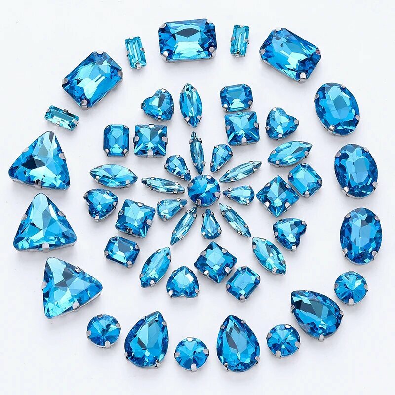 Стразы Lake Blue, смешанные формы, 100000000 шт
