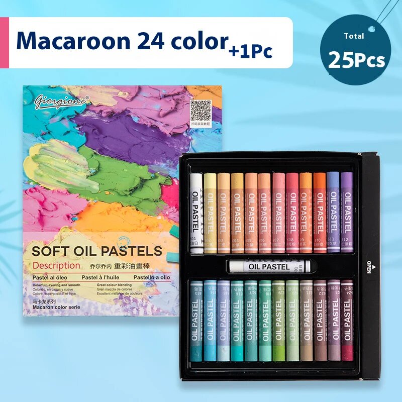 Масляные пастели Macaron 24 цвета + 1 шт.