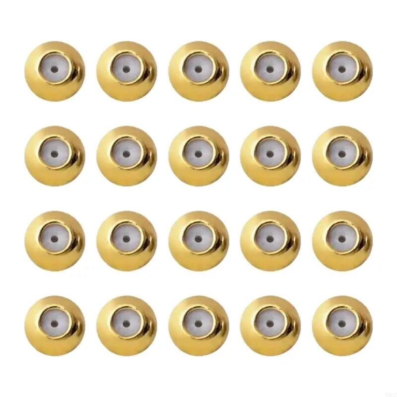 Силиконовые заглушки для сережек 20 штук Желтый, 5mm, Gold