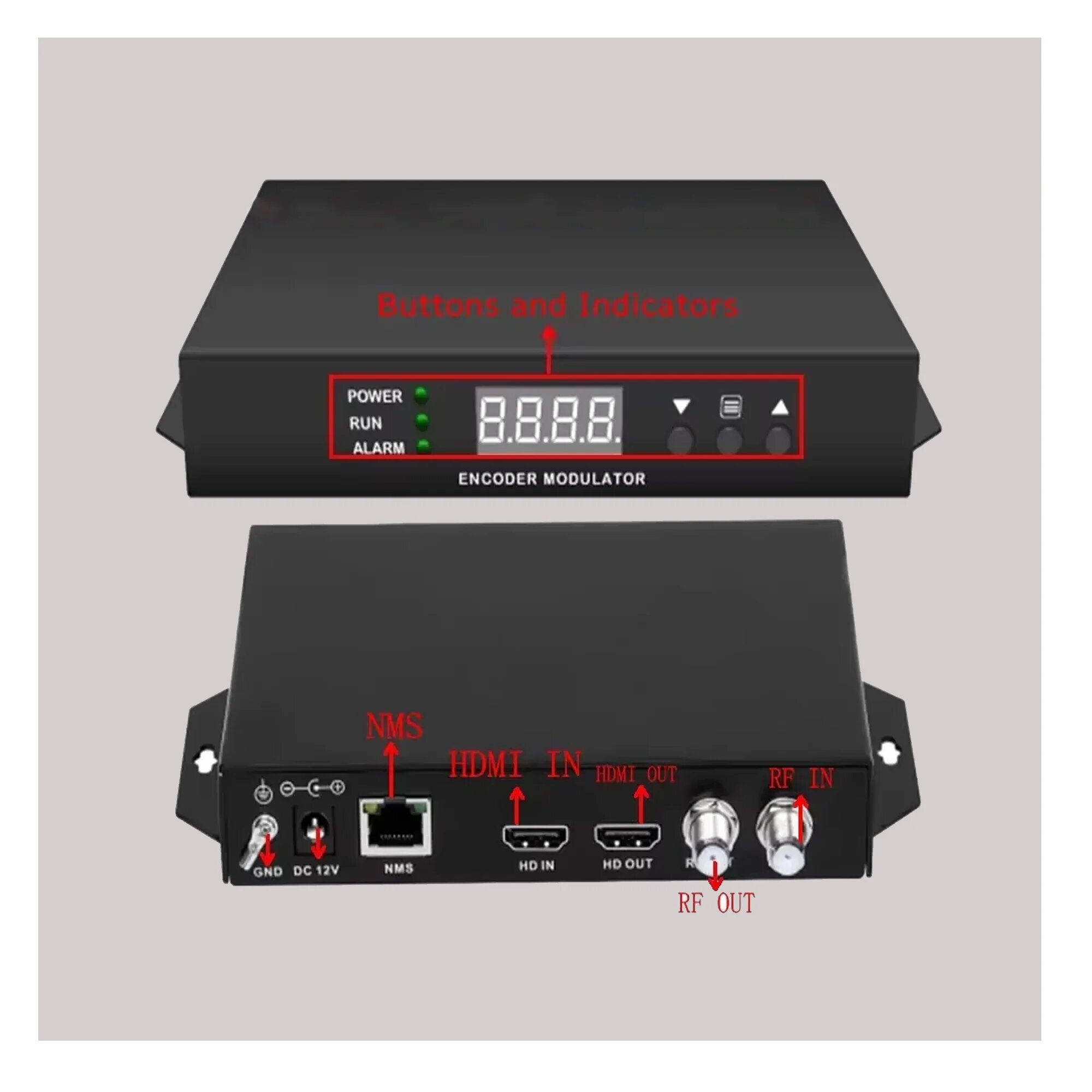 DVB-T Модулятор Энкодер MPEG-2 HD MI RF, Красный — фото 1