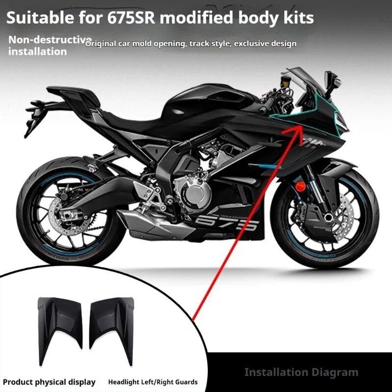 Защита фар для CFMOTO 675SR, черная
