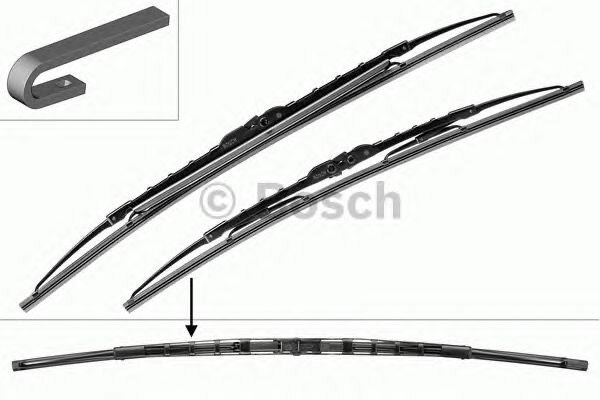 3397001583 BOSCH Щетки стеклоочистителя (к-кт) каркасные 530 мм / 530 мм