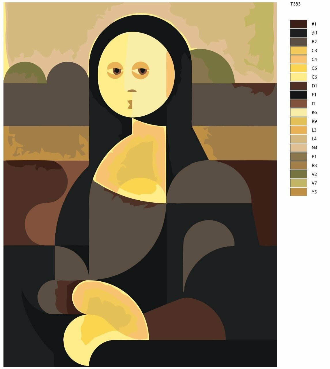 Картина по номерам Т383 "кубизм моно лизы" 40x50