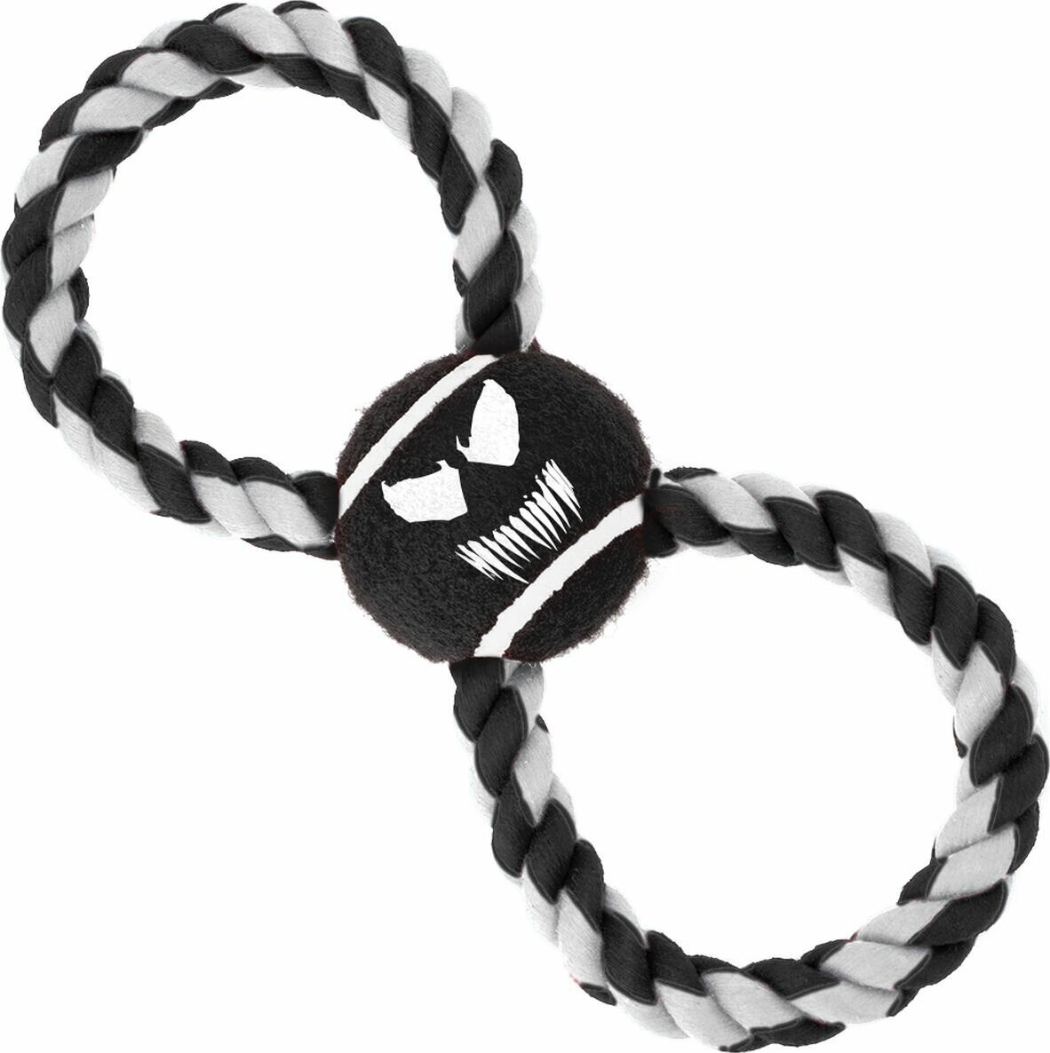 Игрушка для животных Buckle-Down веном мячик на верёвке, черный (26х12х6,5 см)