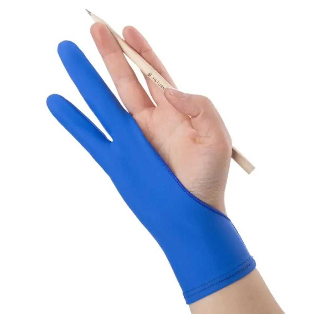 Перчатки для рисования ATMC15V36 черные/синие/серые/розовые blue-M-2 fingers