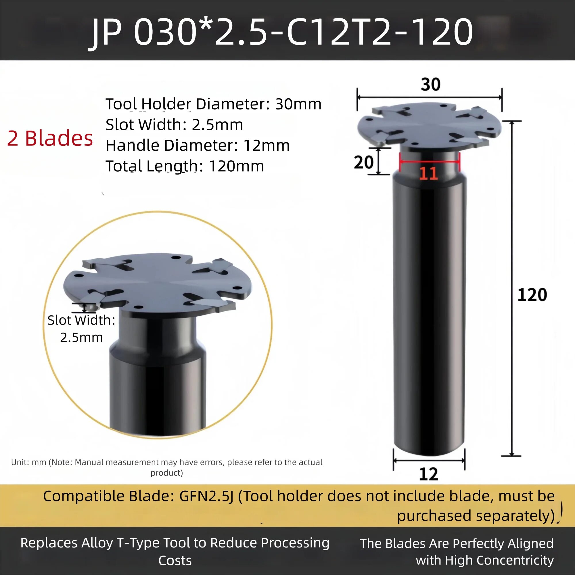 Фрезерный диск JP сменная пластина GFN2 мм 3 мм JP 030x2.5-C12T3-120