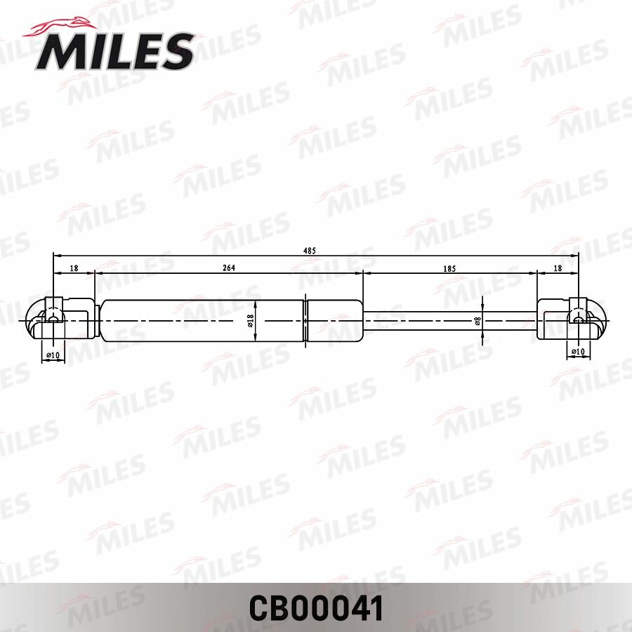 MILES Газовая пружина, крышка багажник HYUNDAI ix35 (LM, EL, ELH) CB00041