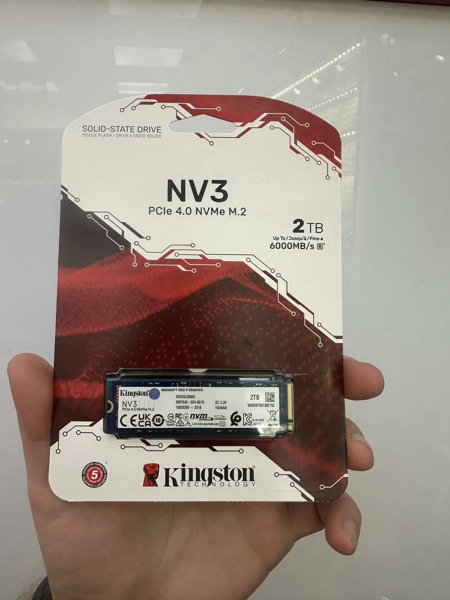 Накопитель SSD Kingston NV3 PCle 4.0 NVMe M.2 2Tb