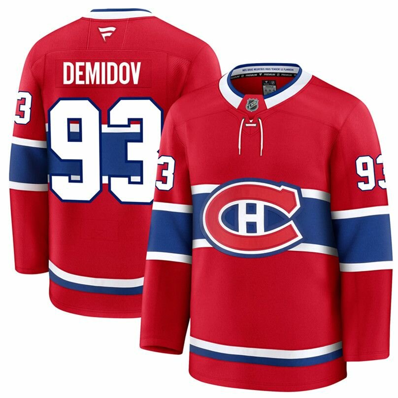 NHL джерси хоккейная Монреаль Канадиенс Montreal Canadiens Hockey Jersey 93 Ivan Demidov номер 93 хоккейная форма