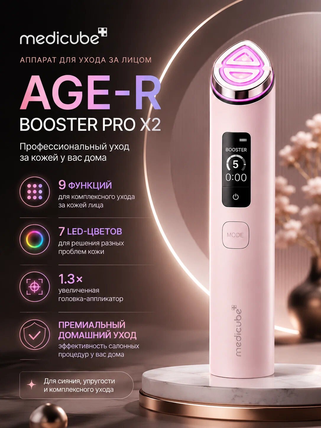 Medicube AGE-R Booster Pro X2 9 в 1 Усовершенствованный многофункциональный массажер для лица