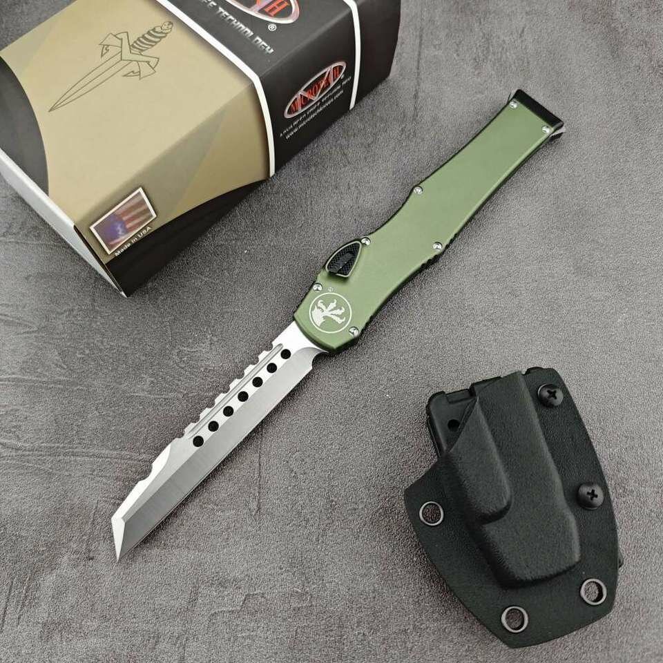 Новый Microtech Halo 6AUTO OTF Пружинный нож с алюминиевой ручкой D2 Balde Нож для выживания на открытом воздухе EDC Охотничий режущий инструмент для кемпинга